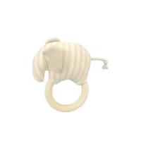 China Anti Mite Skin Friendly Wooden Newborn Rattle Teether Organic Colored Cotton Infant Educational Toy for sale