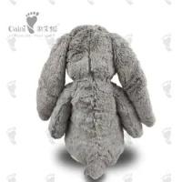 China Custom Embroidery Gray Easter Rabbit Toys Soft Long Plush Animal EN71 Stuffed Bunny Plush Toy for sale