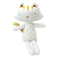 China Embroidery Logo Pattern Super Soft Stuffed Cat Toy Infant Comforter Toy Skin Friendly Chewed Lovely Plush for sale