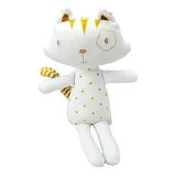 China Embroidery Logo Pattern Super Soft Stuffed Cat Toy Infant Comforter Toy Skin Friendly Chewed Lovely Plush for sale
