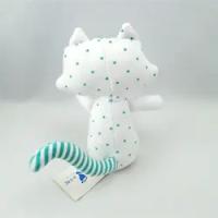 China Embroidery Logo Pattern Super Soft Stuffed Cat Toy Infant Comforter Toy Skin Friendly Chewed Lovely Plush for sale