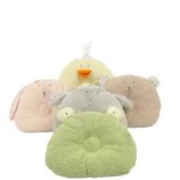 China ODM OEM Custom Animal Infant Head Pillow Newborn Soft Frog 100% Cotton Breathable Baby Pillow for sale