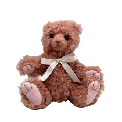 China Custom Embroidered Logo Soft Stuffed Plush Joint Teddy Bear Toy Movable Arms And Legs for sale