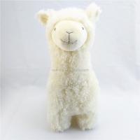 China Soft Standing Creative Plush Llama Alpaca Toy Custom Safe Kids Playing Embroidery Doll for sale