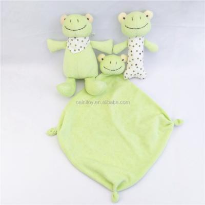China Infant Custom Frog Soft Rattle Educational Animal Toy Plush Baby Rattle Soft Animal for sale