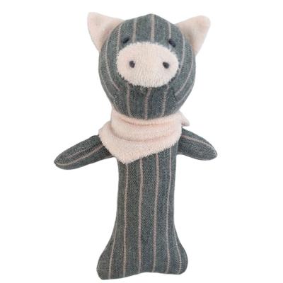 China Cotton Stuffed Animal Soft Plush Toy Educational Baby Rattle Squeaky Toy for sale