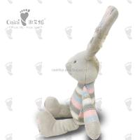 China ODM OEM Gift Custom Colorful Knitted Toy Polyester Stuffed Striped Plush Rabbit Toy for sale