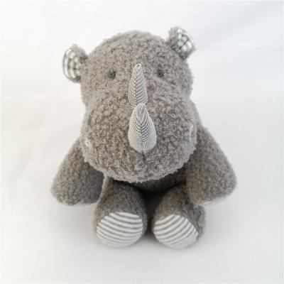 China Velvet Plush Rhinoceros Lovely Toy Children Stuffed Animal Rhinoceros Doll for sale