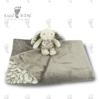 China ODM OEM Long Plush Fleece Striped  Swaddle Blanket Warm Coral Bunny Rabbit Blanket Soft Stuffed Animal Blanket for sale