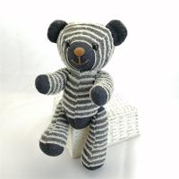 China Lovely Stuffed Plush Joint Bear Toy Gift Custom Handmade Jeans Fabric Animal Toy Blue Jean Fabric Jointed Teddy Bear Toy for sale