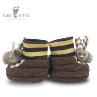 China ODM OEM Custom Cartoon Winter Infant Shoes Animal Deer Baby Comfortable Knitted Newborn Warm Shoes for sale
