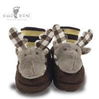 China ODM OEM Custom Cartoon Winter Infant Shoes Animal Deer Baby Comfortable Knitted Newborn Warm Shoes for sale