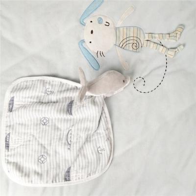 China Custom Plush Animal Dolphin Soft Baby Doudou Comforter Plush And Stuffed Fish Toy for sale