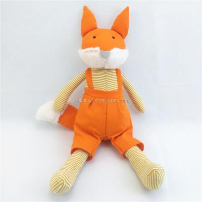 China OEM ODM Custom Plush Fox Toy Can Change Cloth PP Cotton Cute Kids Play Plush Animal for sale