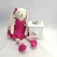 China Custom Stuffed Animal Toy Baby Comforter Plush Bunny Wearing Dress ODM OEM for sale