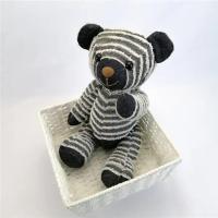 China Lovely Stuffed  Plush Joint Bear Toy Custom Handmade Blue Jean Fabric Jointed Teddy Bear Toy for sale