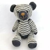 China Lovely Stuffed  Plush Joint Bear Toy Custom Handmade Blue Jean Fabric Jointed Teddy Bear Toy for sale