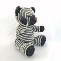 China Lovely Stuffed  Plush Joint Bear Toy Custom Handmade Blue Jean Fabric Jointed Teddy Bear Toy for sale