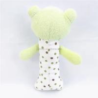 China Custom Frog Soft Baby Rattle Educational Animal Toy Plush Soft Frog Baby Rat for sale