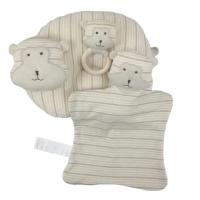 China Skin Friendly Infant Monkey Toy Wooden Organic Colored Cotton Anti-Mite Baby Rattle Teether for sale