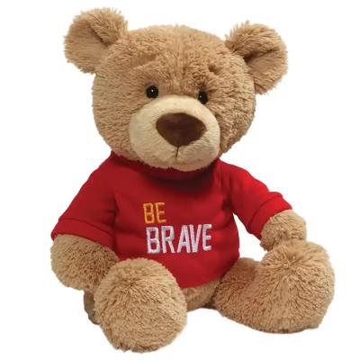 China Custom Company Mascot ODM OEM Plush Teddy Bear Wearing Embroidery Printed Logo Cloth for sale