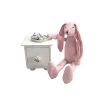 China Custom Lovely Stuffed Animal Toys Long Ears Striped Cotton Soft Bunny Rabbit Plush Toys for sale