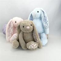 China Blue Plush Rabbit Stuffed Toy Fluffy Baby Comforter Toy Doll Accompany Sleeping Cartoon for sale
