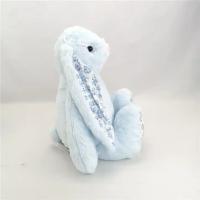 China Blue Plush Rabbit Stuffed Toy Fluffy Baby Comforter Toy Doll Accompany Sleeping Cartoon for sale