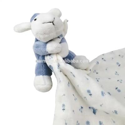 China ODM OEM Animal Shape   Skin-Friendly Gauze Infant Toys Baby Sheep Newborn Comforter for sale