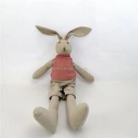 China ODM OEM Plush Stuffed Bunny Toys Cotton Linen Custom Long Leg Easter Rabbit Toys for sale