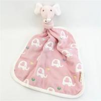 China ODM OEM Elephant Baby Sleep Comforter Cotton Soft Animal Baby Comforter Toy for sale