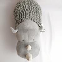 China Customized PP Cotton Stuffed Animal Toys Plush Grey Rhinoceros Plush Doll for sale