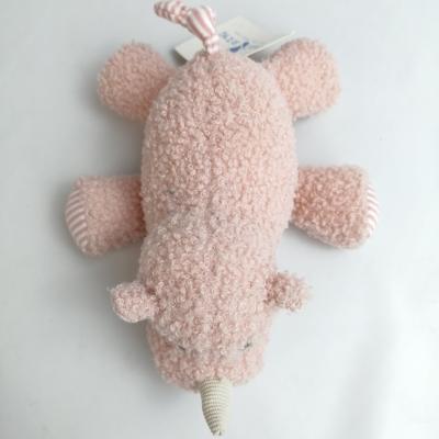 China Customized PP Cotton Stuffed Animal Toys Plush Little Pink Rhinoceros for sale