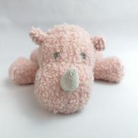 China Customized PP Cotton Stuffed Animal Toys Plush Little Pink Rhinoceros for sale