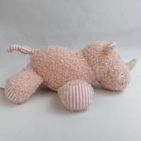 China Customized PP Cotton Stuffed Animal Toys Plush Little Pink Rhinoceros for sale