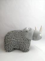 China Soft Plush Stuffed Animal Chenille And PP Cotton Filling Cute Grey Rhinoceros Toy Baby Comfort Toy for sale