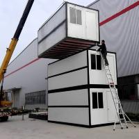 China 18mm MgO Board Floor Folding Container House With Bathroom And Kitchen Folded Modern Style for sale