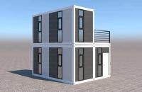 China 18mm MGO Board Floor Prefab Flat Pack Container House for Home Office Efficiency for sale