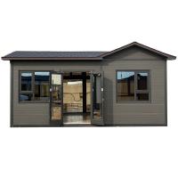 China Steel Door Mobile House Modular Home Prefab Container With Glass Curtain Wall for sale