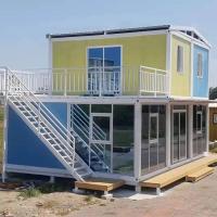 China Steel Door Mobile House Modular Home Prefab Container With Glass Curtain Wall for sale