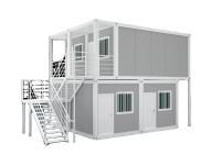 China Modern Flat Pack Container House For 2 Stories Prefabricated Homes for sale
