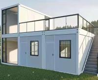 China Modern Flat Pack Container House For 2 Stories Prefabricated Homes for sale