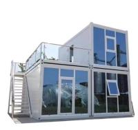 China Contemporary Two Layers Flat Pack Container Prefab House For 20ft 40ft for sale