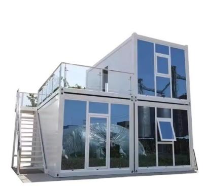 China Contemporary Two Layers Flat Pack Container Prefab House For 20ft 40ft for sale