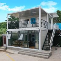 China Contemporary Two Layers Flat Pack Container Prefab House For 20ft 40ft for sale