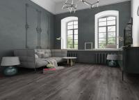 China Glue Down Anti Slip 2mm 6x36 Inch Grey Wood Design Vinyl Flooring Industrial Style for sale