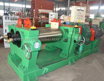 China Driving Motor 55kw Laboratory Two Roll Mill Open Type Rubber Mixing Equipment for sale