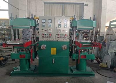 China Double Working Station 50T Pressure Rubber Vulcanizing Press Machine with Manual Mould Sliding Plate for sale