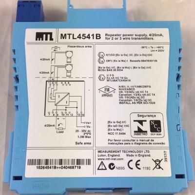 China MTL4541B Eaton Repeater Power Supply Intrinsic Safety Barrier for 4/20mA Transmitter and HART 2-Wire Transmitters with Fully-Floating DC Supply for sale