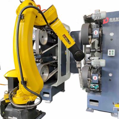 China Automatic Grinding Robotic ABB Arm Deburring Brass Bathroom Fittings Polishing System Machine for sale